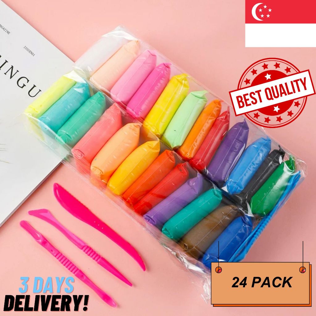 🎨SG Polymer Clay Super Light Soft Modeling Plasticine Children DIY Toys ...