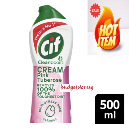 CIF Pink Cleanboost Tuberose Cream Cleaner -500 mL | Shopee Singapore