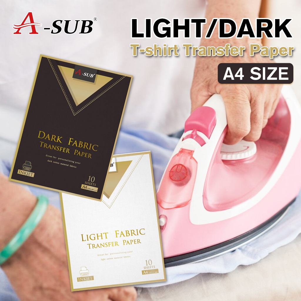 【T-shirt Transfer Paper】 A-SUB Light/Dark T-shirt Iron on Heat Transfer ...