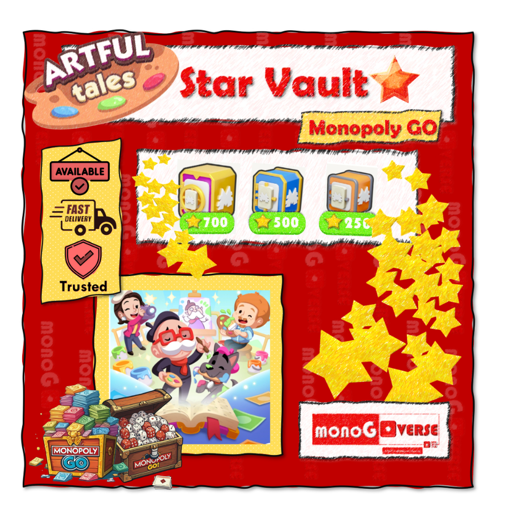 Monopoly GO Artful Album Sticker ⭐ Star ⭐ for Vaults | Shopee Singapore