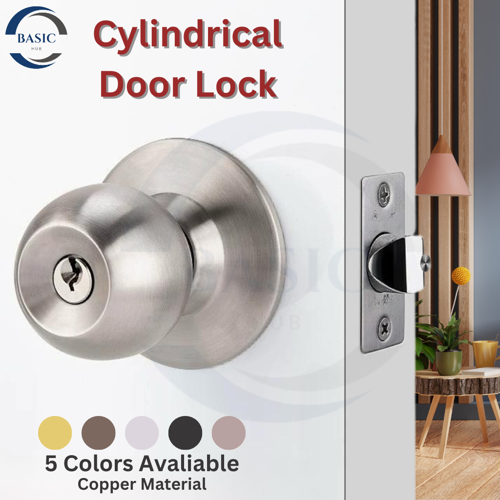 Premium Cylindrical Copper Door Lock in 5 Colors | Shopee Singapore