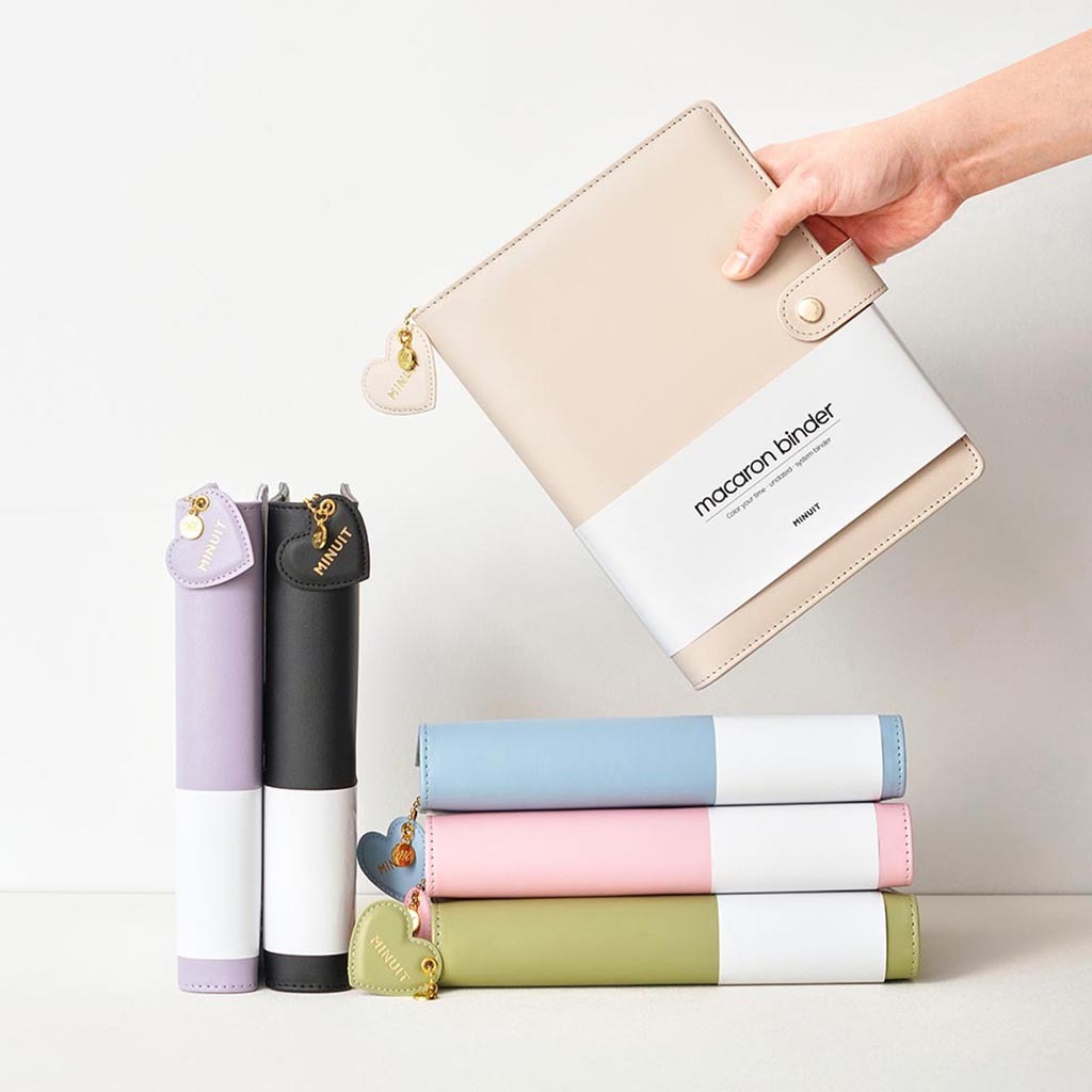 MINUIT Licensed Macaron Binder A5 A6 Korean 6 Holes Diary Loose Leaf ...