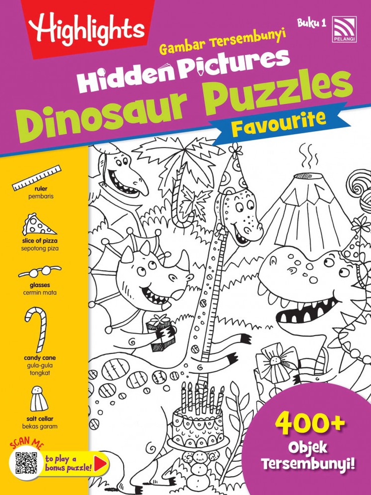 Highlights Hidden Picture: Dinosaur Puzzles Gambar Tersembunyi (English ...