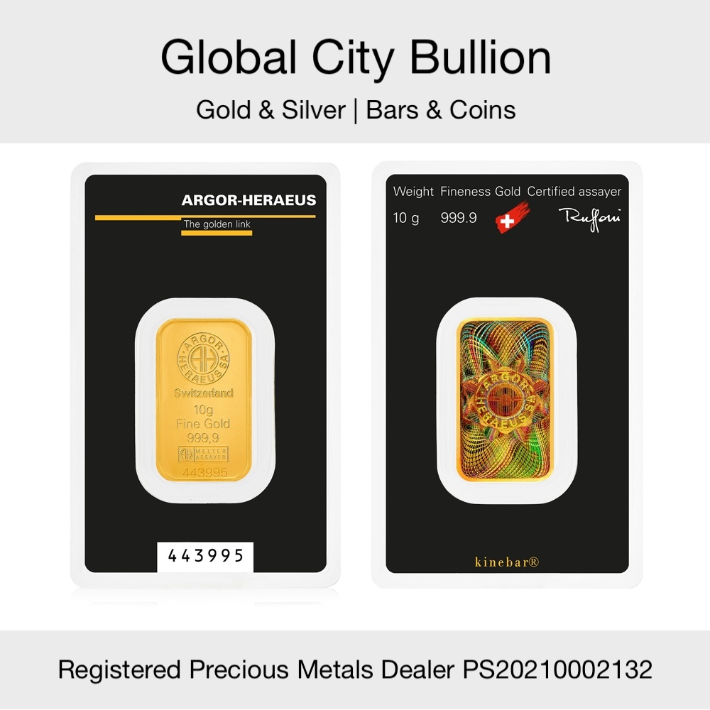 Argor-Heraeus 10 gram Gold Bar - Minted - Kinebar Design | Shopee Singapore