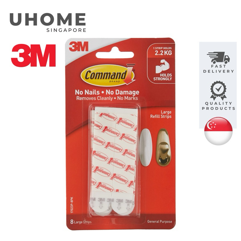 3M Command White Large Refill Strips 8/Pack | Shopee Singapore
