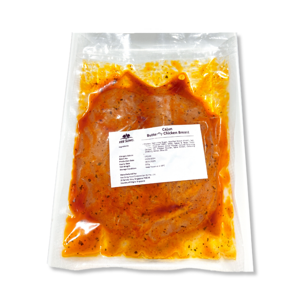 Frozen Cajun Butterfly Chicken Boneless Breast – 220g [Non-Halal ...