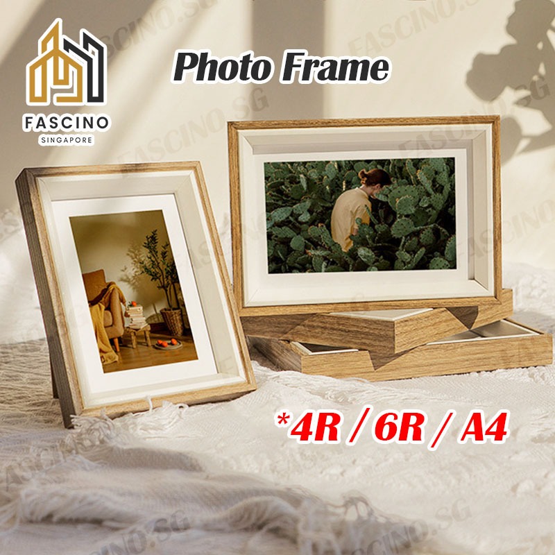 【SG】4R 6R A4 Thick Border Wooden Photo Frame Table Or Hanging Display ...