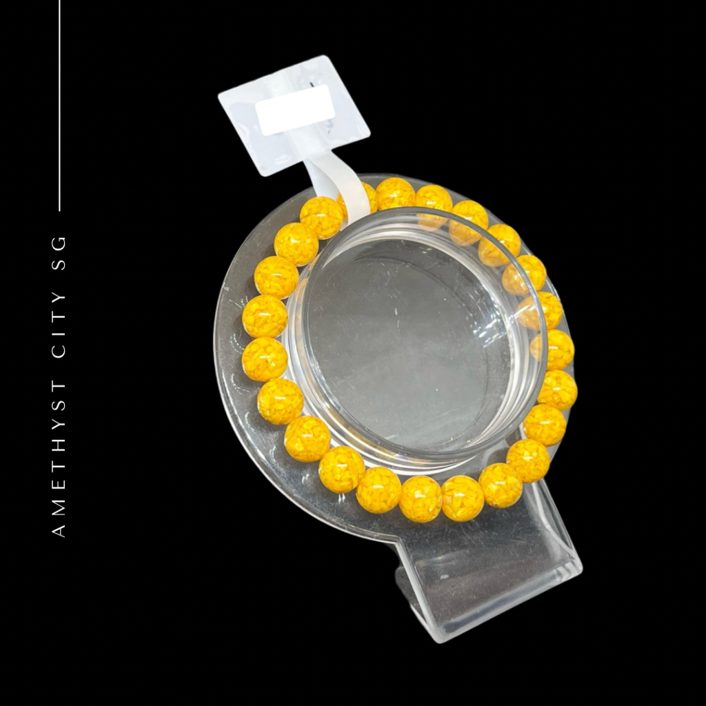 Realgar Yellow Cinnabarite 雄黄朱砂 Crystal Bracelet | Shopee Singapore
