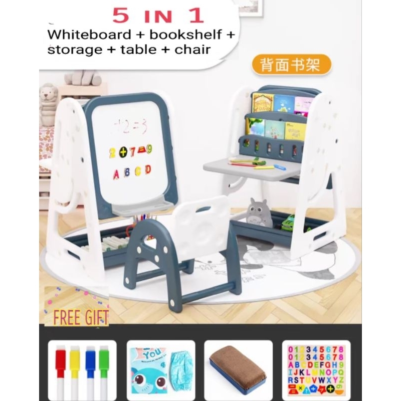 Multifunction drawing board children's whiteboard table chair set free ...