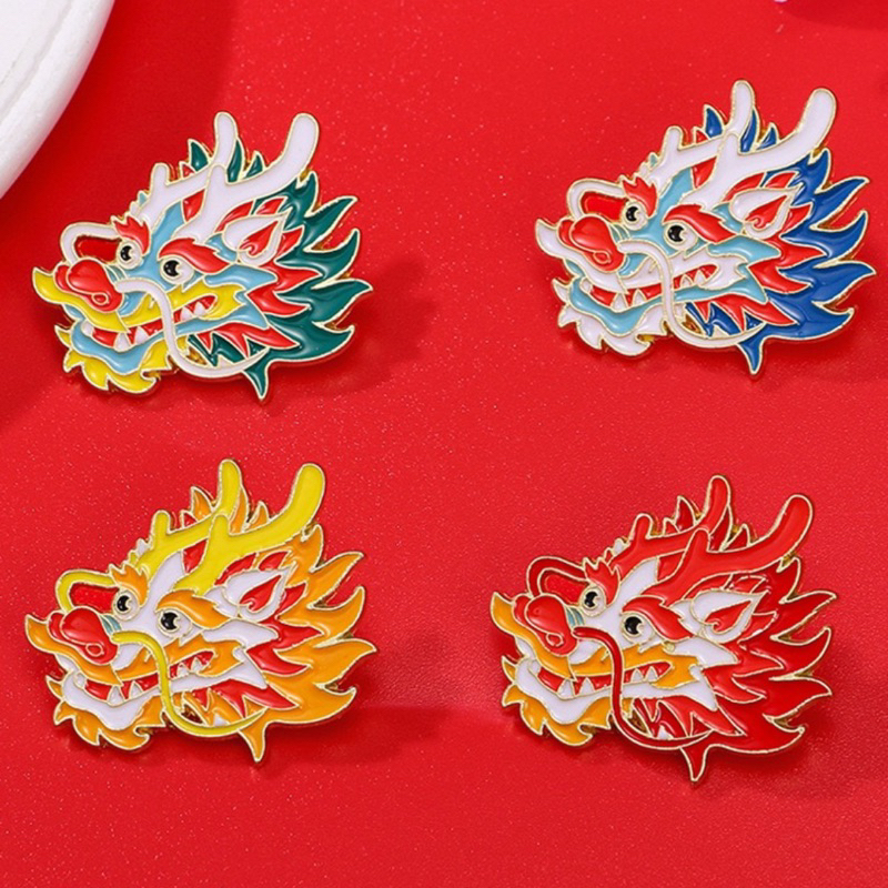 Spot Delivery·Dragon CZ-01-04 Brooch 3.2*3.5cm Metal Badge clothes bags ...