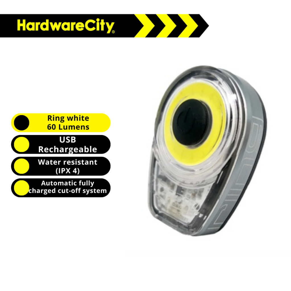 Moon Ring 60 Lumens USB Rechargeable White Bicycle Bike Light [MN RING ...