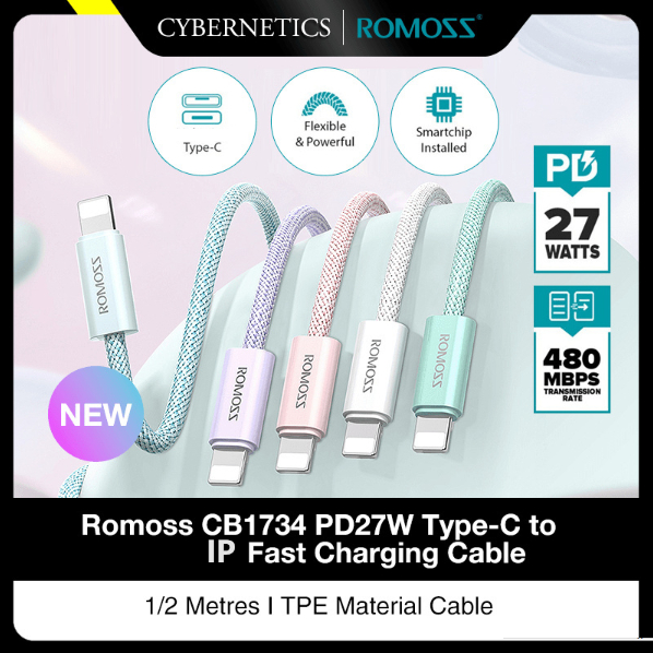 Romoss CB1734 PD27W Type-C to IP IOS Fast Charging 1M TPE Material ...
