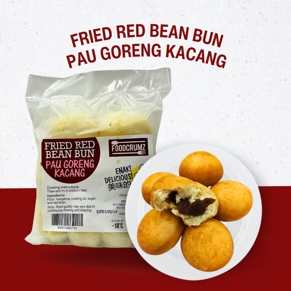 Fried Red Bean Bun Pau Goreng Kacang Frozen Convenience Food Pau Meal ...