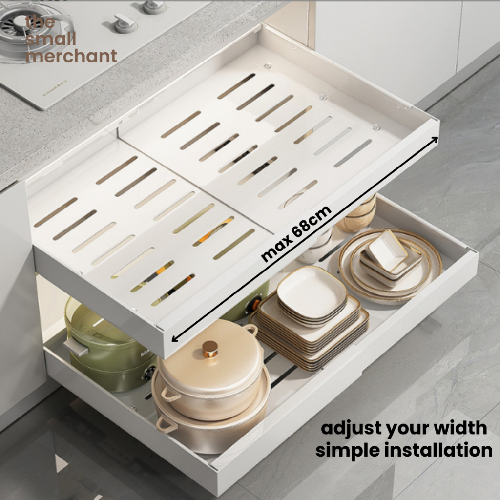 TSM Expandable Kitchen Cabinet Pull-Out Basket | Shopee Singapore