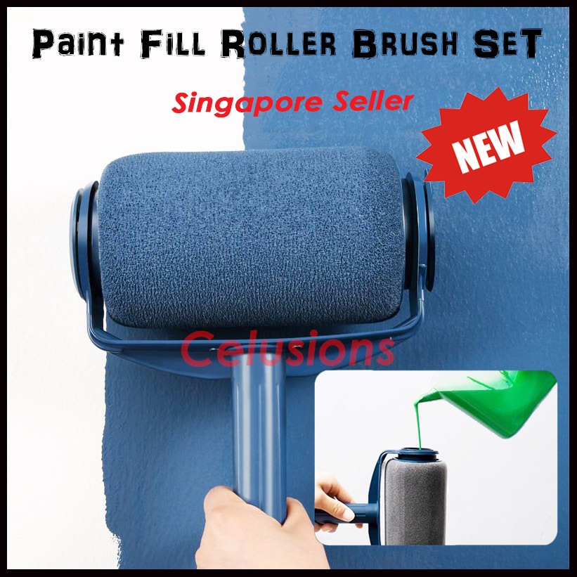 【6 Pcs Set】⭐Auto-Dispensing Paint Fill Roller Brush Set⭐ Painting Kit ...