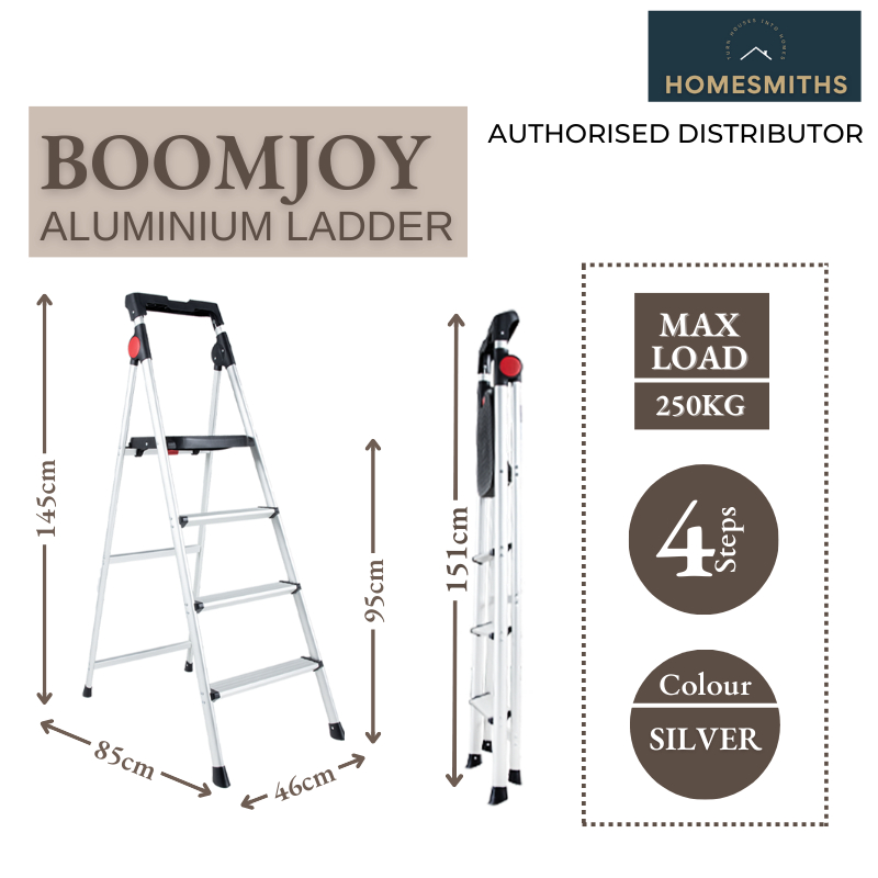 BOOMJOY Ladder Aluminium 4-Steps | Shopee Singapore