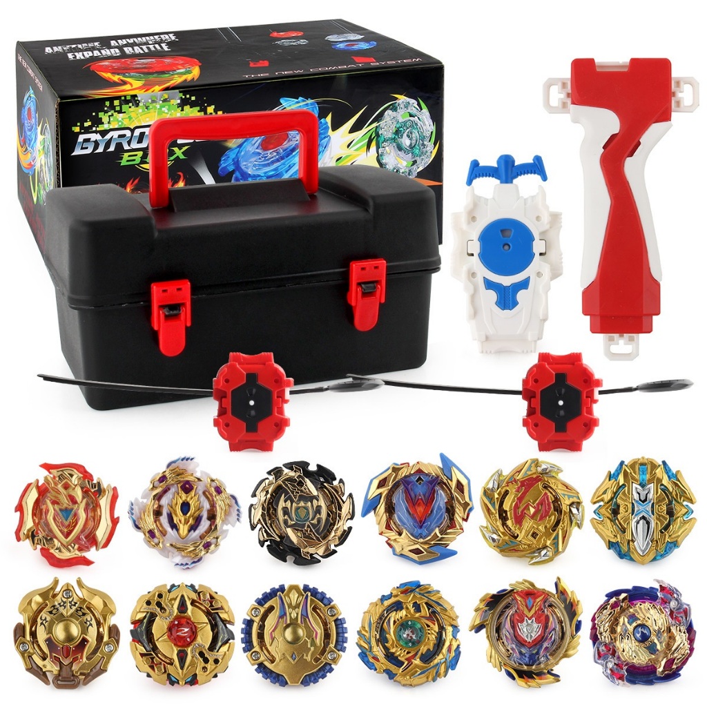 Beyblade Set 8 12Pcs Gyro Spinning Tops Launchers Combat Battling Game Toy Set With Portable Storage Box Gift For Kids Shopee Singapore