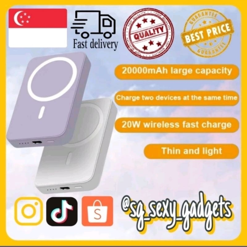[LOCAL SELLER] 10000mah Wireless Magnetic Powerbank/Portable Charger ...