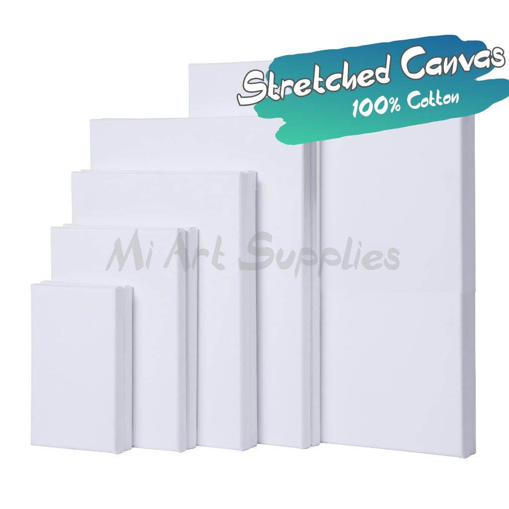 【Mi Art Supplies】Stretched Canvas Board With 100% Cotton Big Size White ...