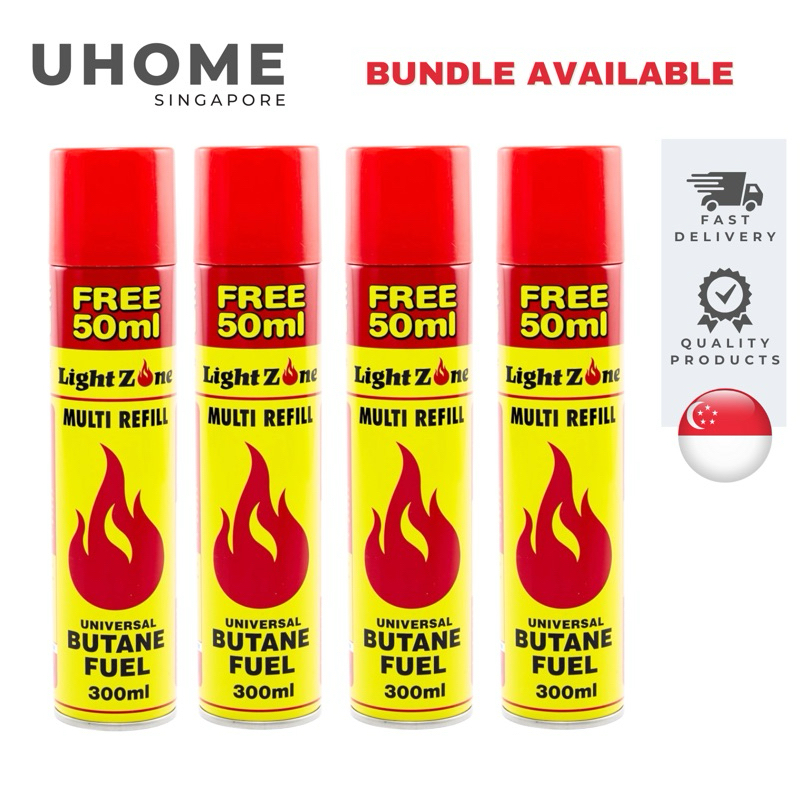 Light Zone Universal Butane Fuel / Gas Lighter Refill (300ml + 50 ml ...