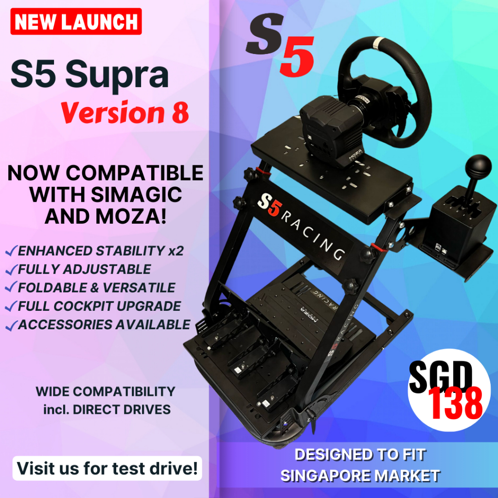S5 Supra Racing Simulator Wheelstand for G27 G29 T300RS DD Pro FANATEC ...