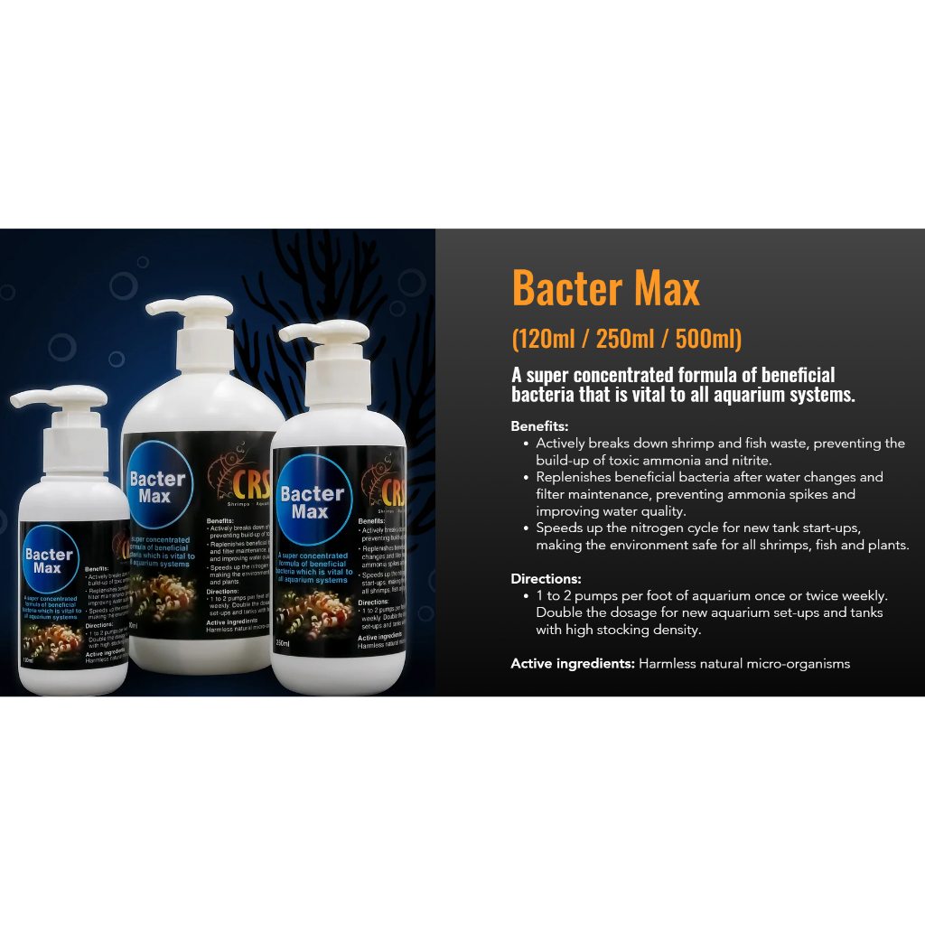 CRS Haven Bacter Max Bacteria (120/250/500ml) for Ornamental Shrimps ...