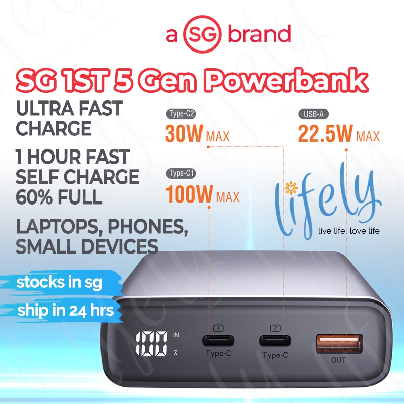 Lifely Power Bank - 130W Laptop Powerbank 20000mAh, Powerbank Notebook ...