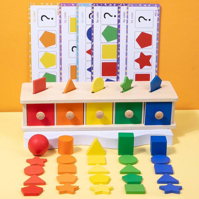 🌟 SG LOCAL STOCK 🌟 4in1 Colour Shape Sorting Box Preschool Montessori ...
