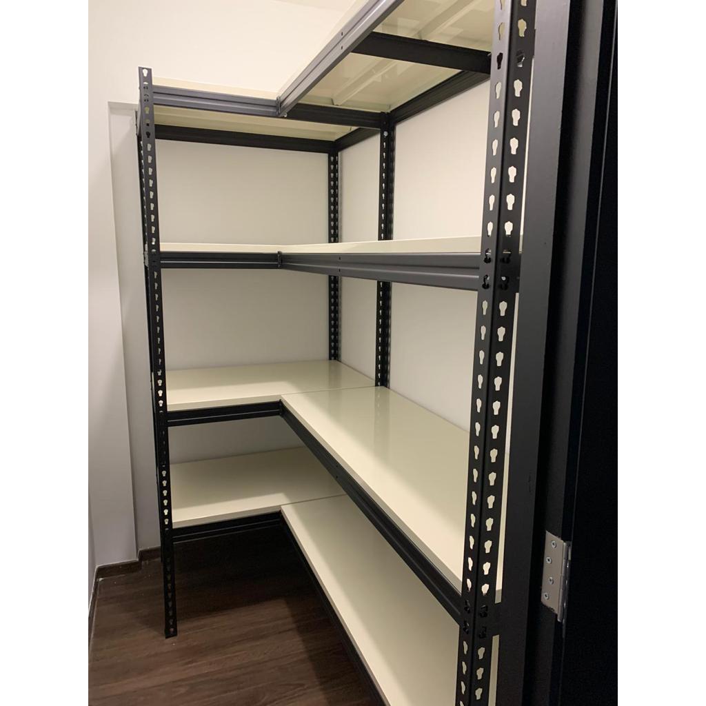 Storage Boltless Rack with HD METAL Shelves, L Shape wo Centre Pole ...