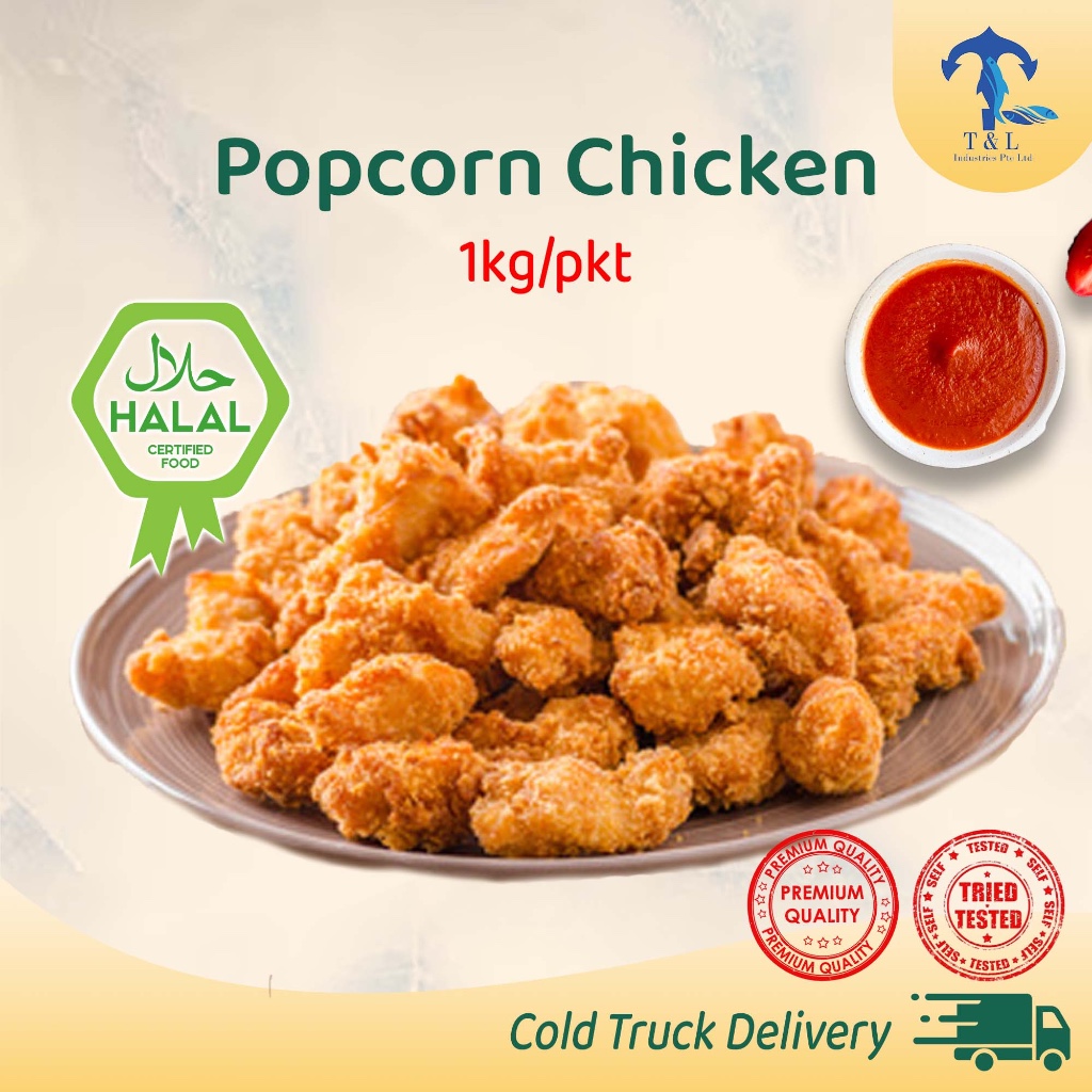 HALAL Popcorn Chicken Original flavour (1kg/pkt) | 爆米花鸡米粒原味 | Shopee ...