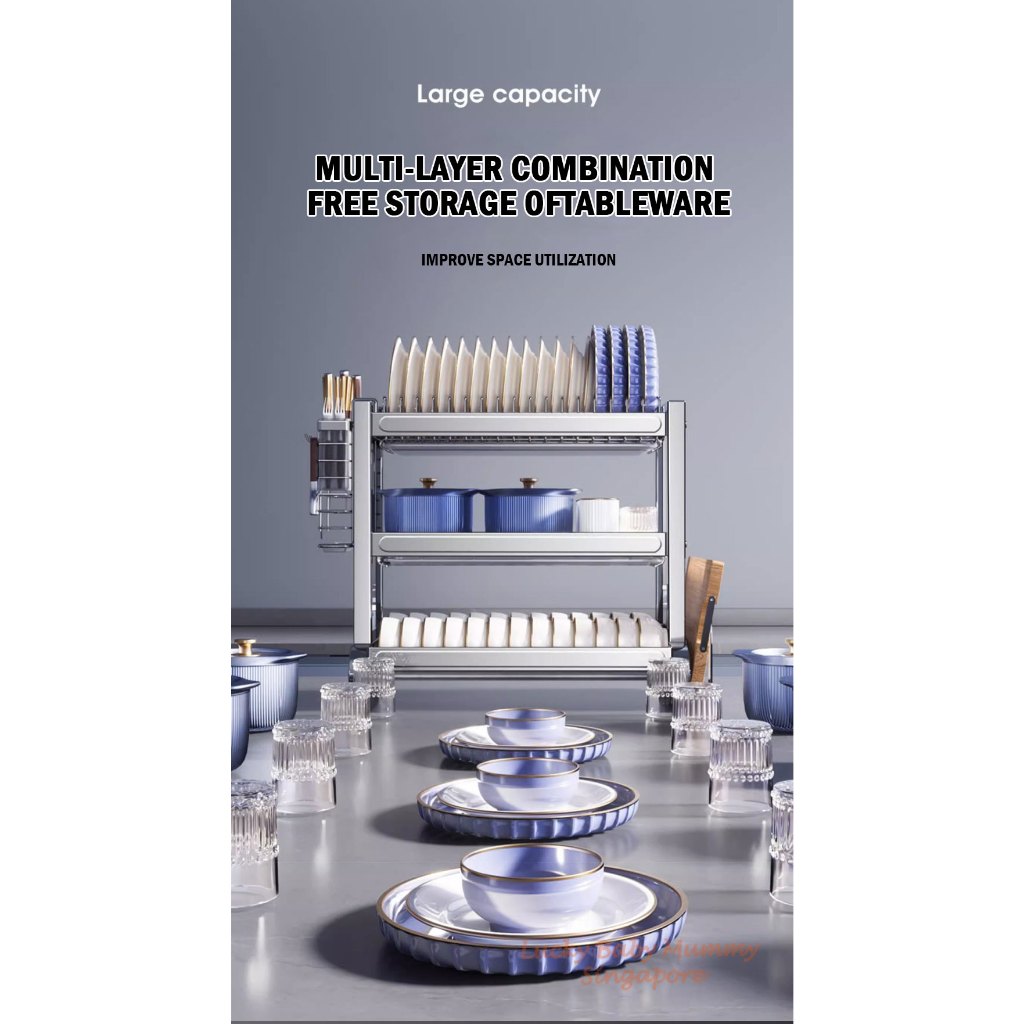 SUS304 Stainless Steel Dish Draining Rack Anti-rust Kitchen Sink Shelf ...