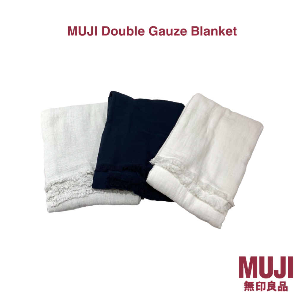 MUJI Double Gauze Blanket S Off White | Shopee Singapore