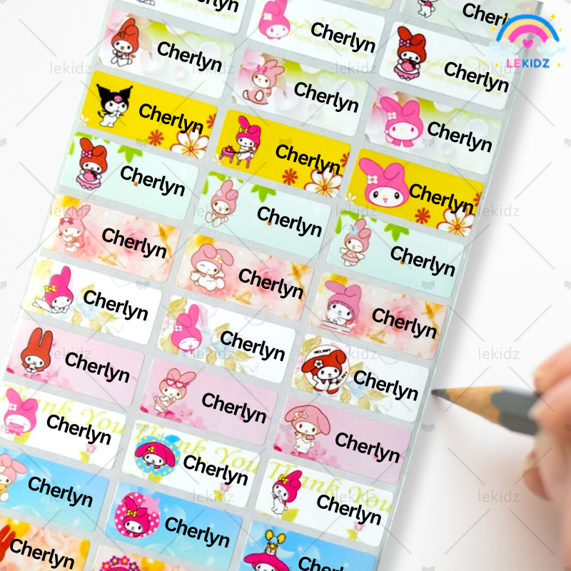 Print Your Name Sticker Cartoon Stickers Labels School Student ...