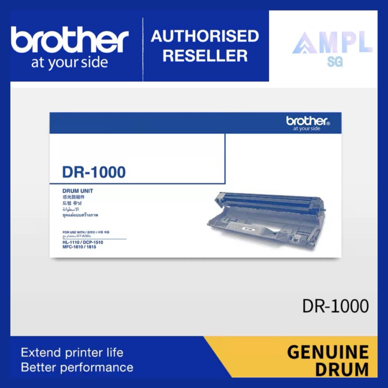 Genuine Brother DR-1000 Drum Unit for HL-1110, HL-1210W, DCP-1510, DCP ...
