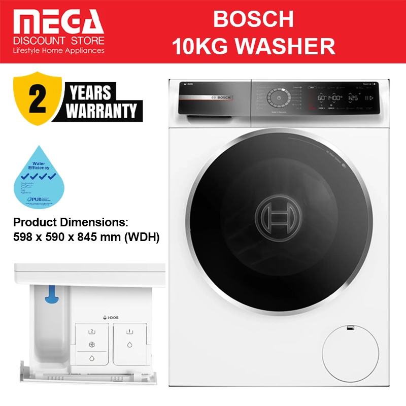 BOSCH WGB254A0SG 10KG FRONT LOAD WASHER (4 TICKS) | Shopee Singapore
