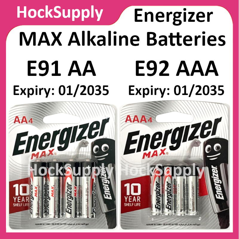 [4pcs 8pcs] Energizer MAX AAA / AA MAX Alkaline Battery E92 LR03 / E91 ...