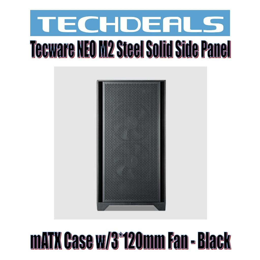 Tecware NEO M2 Steel Solid Side Panel mATX Case w/3*120mm Fan - Black ...
