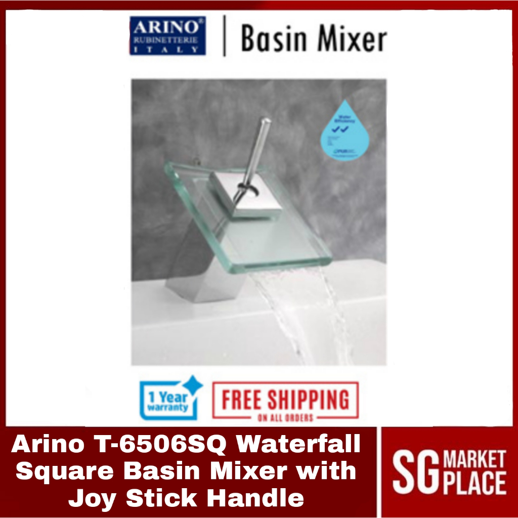 Arino Waterfall Square Basin Mixer with Joy Stick Handle | T-6506SQ ...