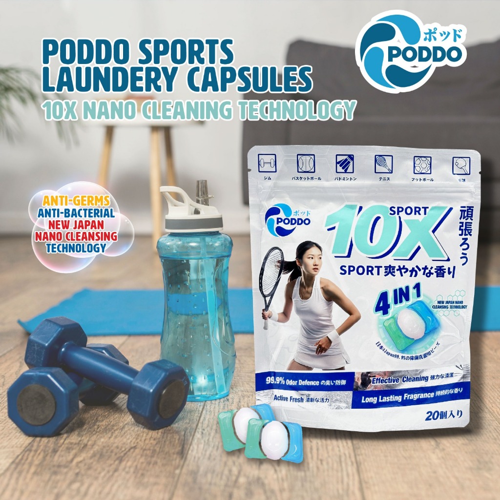 PODDO Sport Bio-Enzymes Laundry Capsule Refill Pack - Active Fresh | Shopee Singapore