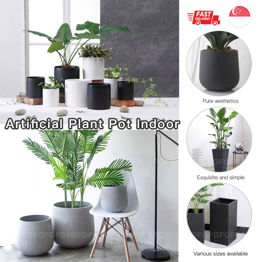 SG SELLER |Planting Pot Cement Planter Pot Cement Plant Pot Artificial ...