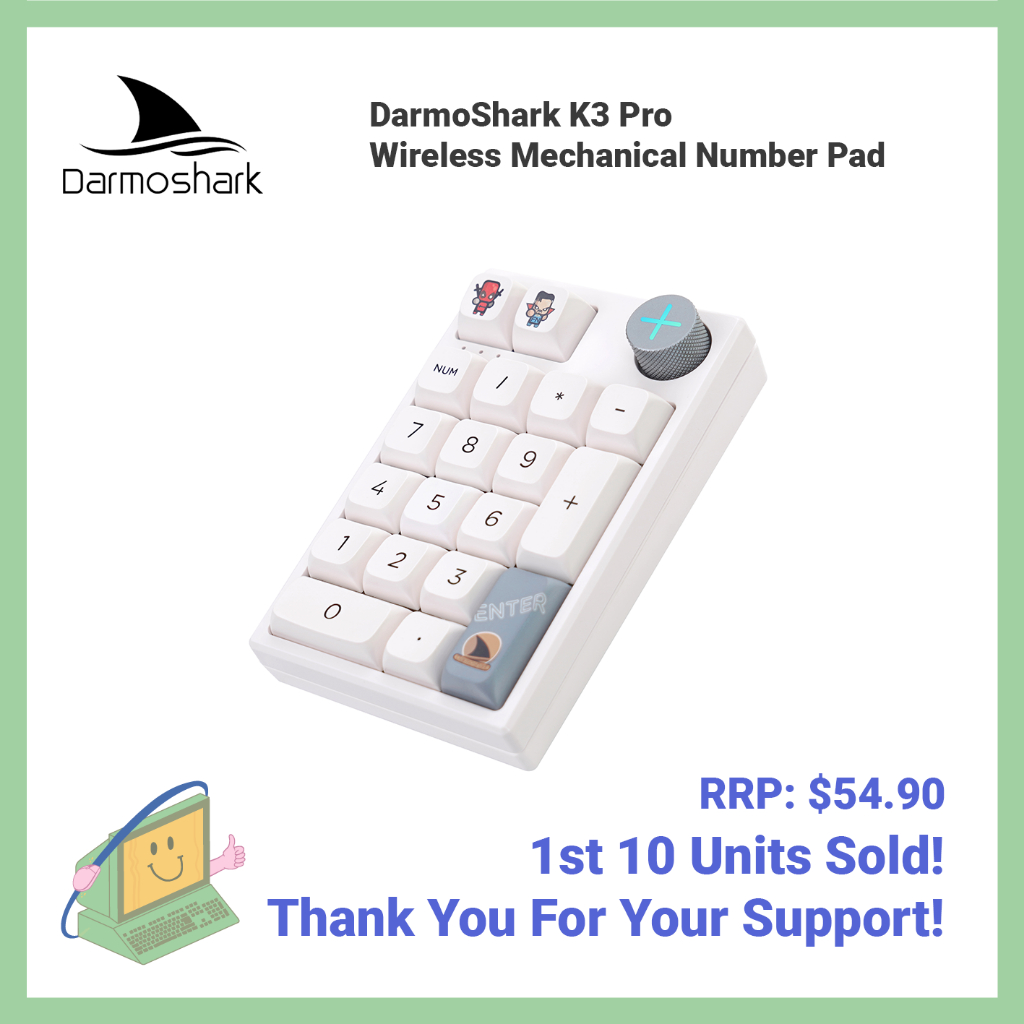 [SG] DarmoShark K3 Pro Wireless Mechanical Number Pad | Shopee Singapore