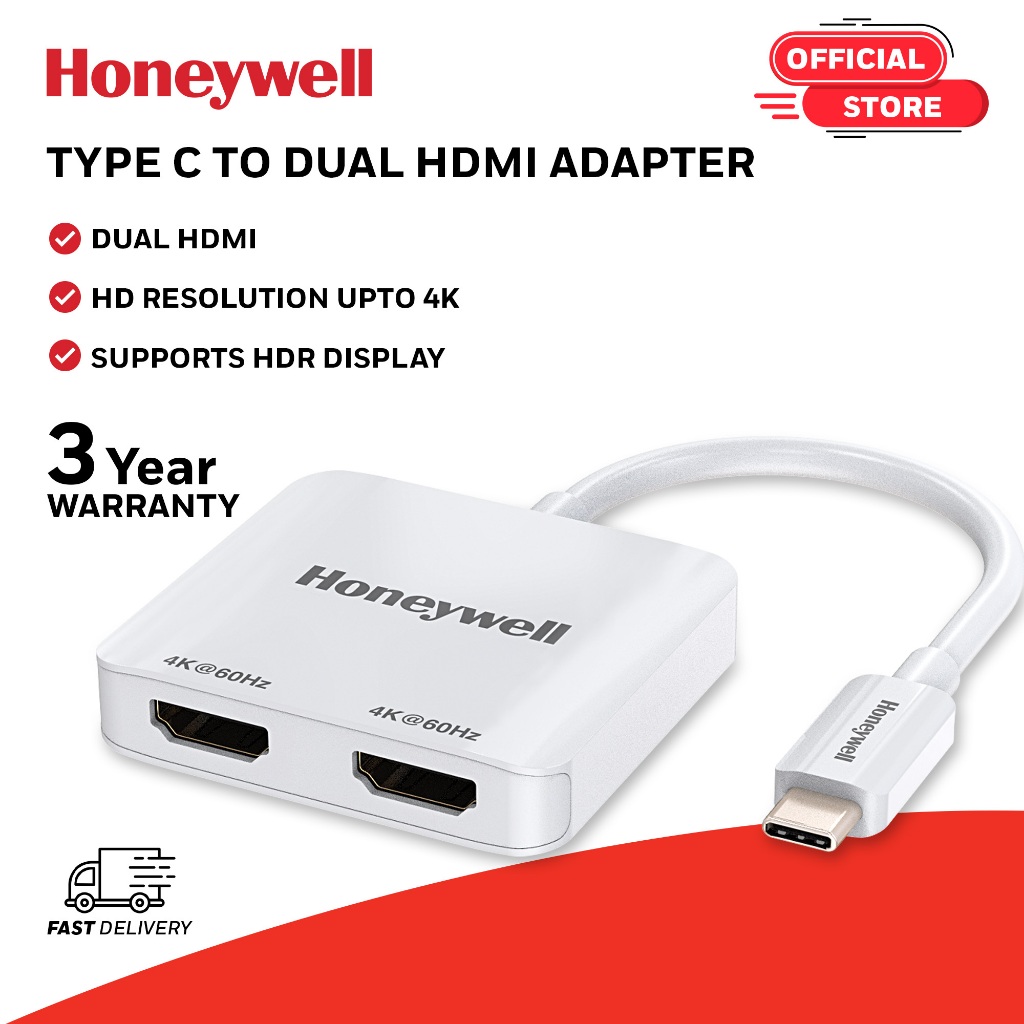 Honeywell Type C to Dual HDMI Adapter 4K x 2K 60Hz resolution ...