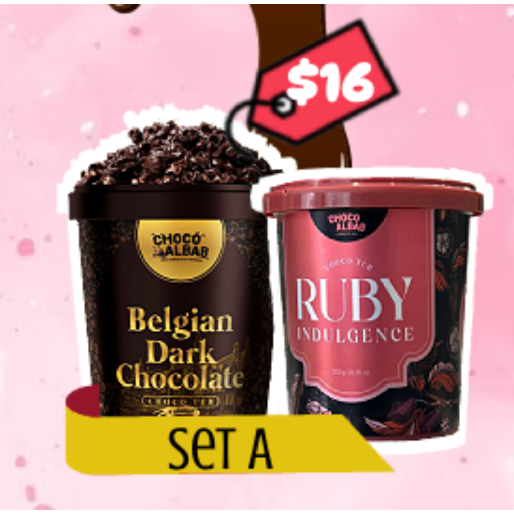 Choco Albab Set A : Belgian Dark Chocolate + Ruby Indulgence | Shopee ...
