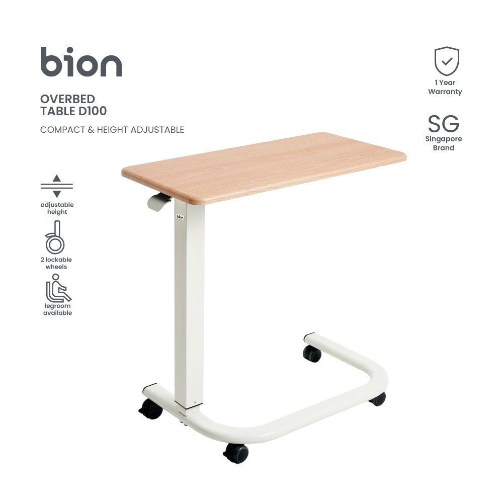 Bion Overbed Table D100 | Side Table Legroom Available Height ...