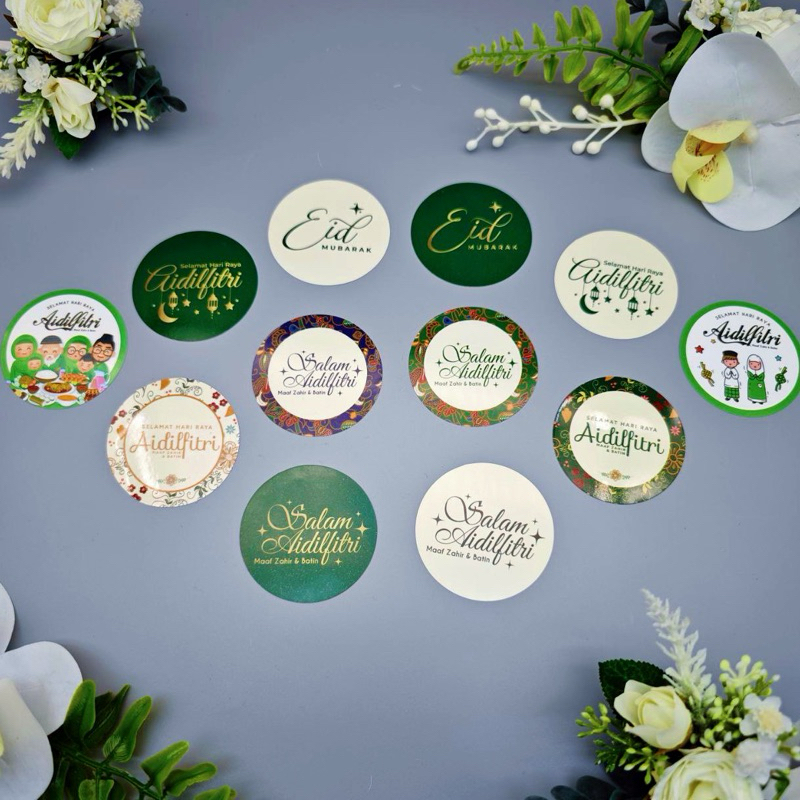 [OMOYAA.SG]-5CM 50PCS-HARI RAYA STICKER-AIDILFITRI STICKER-PVC STICKER ...