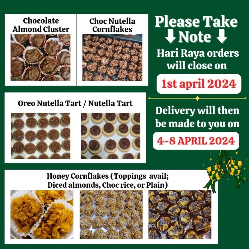 Hari raya kuih Honey Cornflakes Honey joy Kueh raya Nutella Cornflakes ...