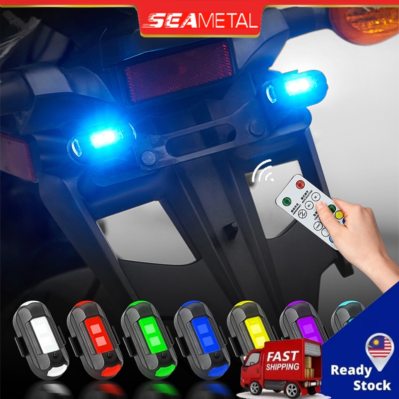 SEAMETAL Motorcycle LED RGB Warning Light Universal Mini Signal Light ...
