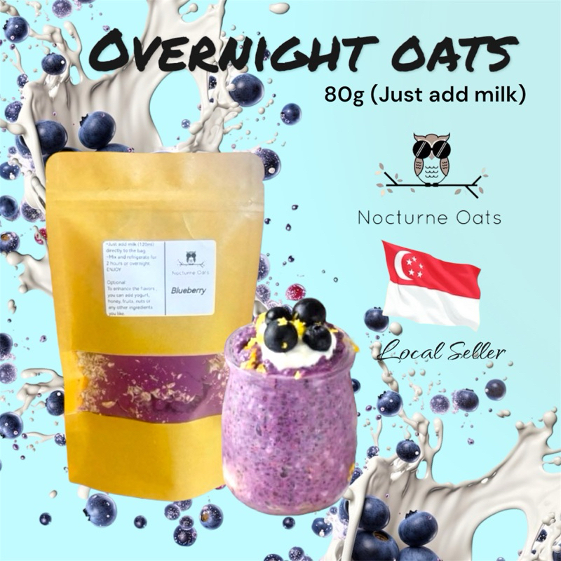 SG🇸🇬 Overnight oats premix 80g +\- (blueberry) | Shopee Singapore