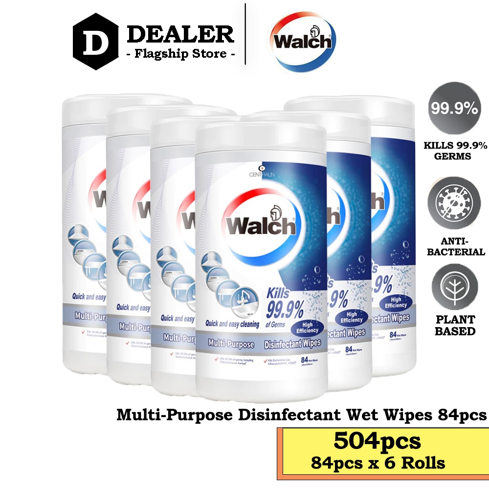 Walch® Multi-Purpose Disinfectant Wet Wipes 84pcs x 6 Rolls | Shopee ...