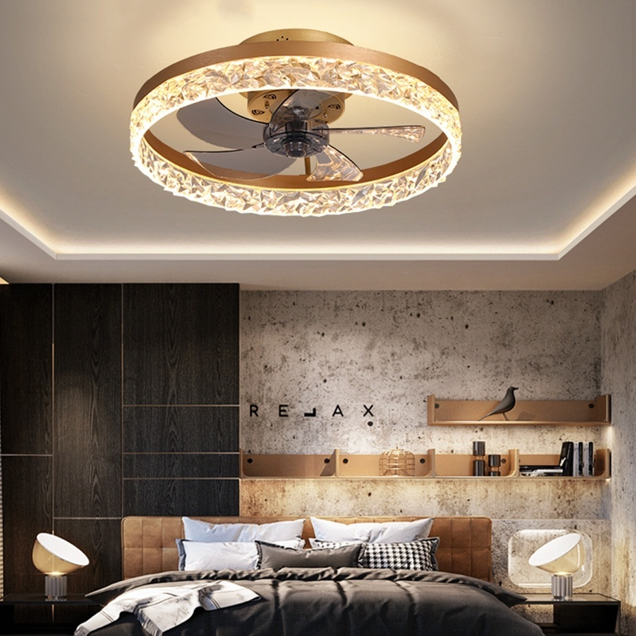 Ceiling Fan Light Variable Frequency Invisible Fan Chandelier Ceiling ...